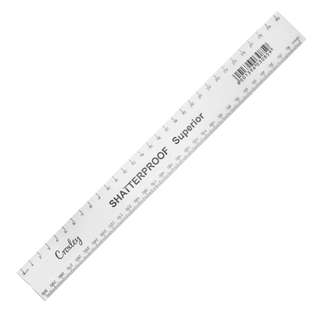 Croxley Shatterproof Ruler Clear 30cm - PNA Bedford